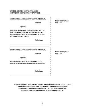 Fillable Online FALCONE, HARBINGER CAPITAL Fax Email Print - pdfFiller