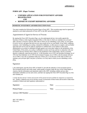 Fillable Online Form ADV Execution Pages - Securities and Exchange Commission Fax Email Print ...