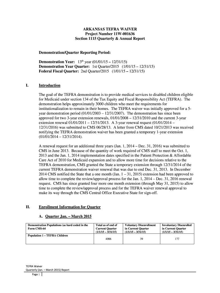 Fillable Online ARKANSAS TEFRA WAIVER Fax Email Print - pdfFiller