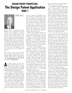 Fillable Online The Design Patent Application - Part 1 - Design Patent ...