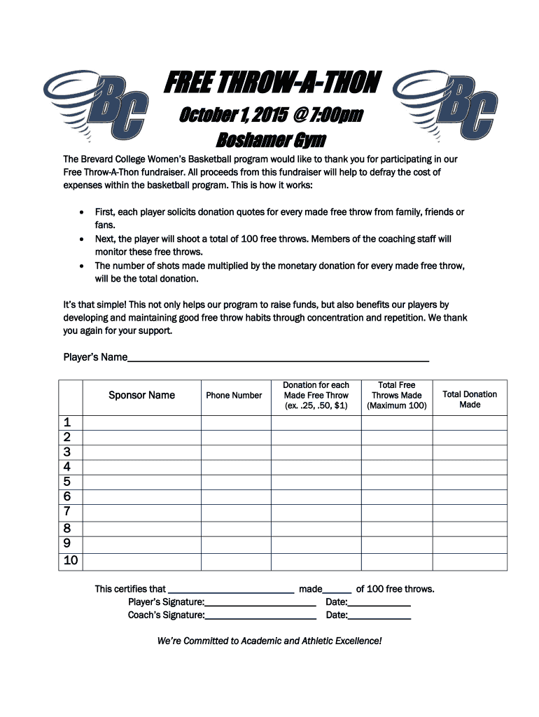 Shoot A Thon Fundraiser Template Fill Online Printable Fillable 