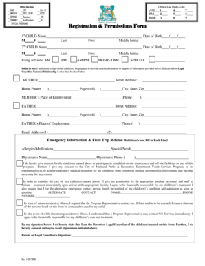 Fillable Online Registration & Permissions Form - City of Maitland Fax ...