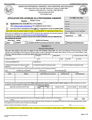Fillable Online PE Professional Engineer Application Checklist Fax ...
