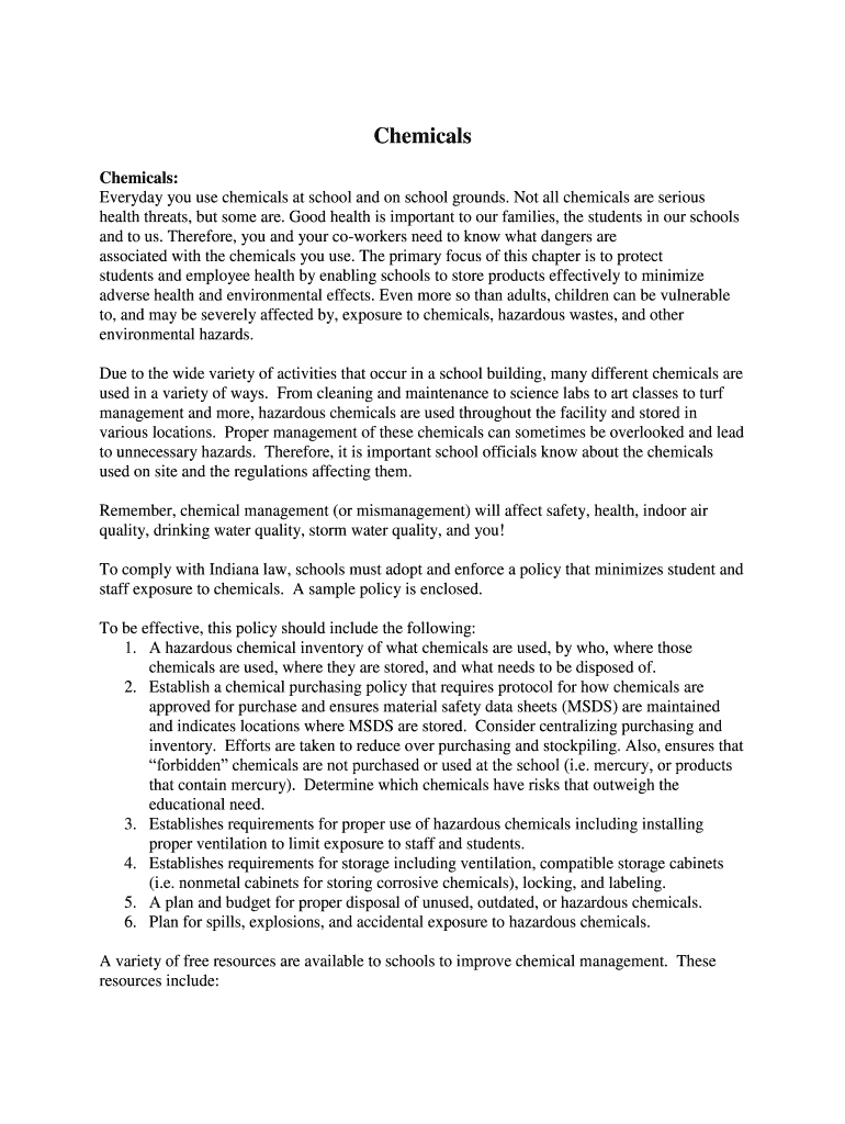 Fillable Online Chemicals: Fax Email Print - pdfFiller