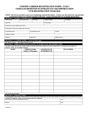 Fillable Online UNIFIED CARRIER REGISTRATION FORM UCR-1 VEHICLES ... Fax Email Print - pdfFiller