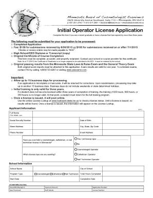 Fillable Online mn Initial Operator License Application Fax Email Print ...
