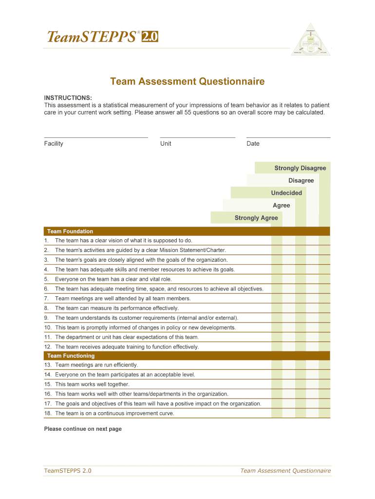 Fillable Online Team Assessment Questionnaire Fax Email Print - pdfFiller