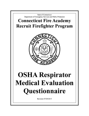 Fillable Online ct OSHA Respirator Medical Evaluation Questionnaire ...