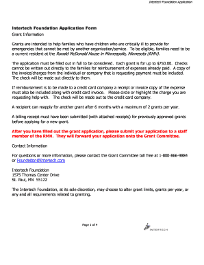 Fillable Online Intertech Foundation Application Form Fax Email Print ...