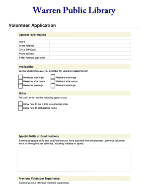Fillable Online libcoop This volunteer form Fax Email Print - pdfFiller