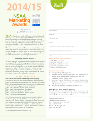 Fillable Online nsaa Apply for the NSAA Marketing Awards - National Ski ...