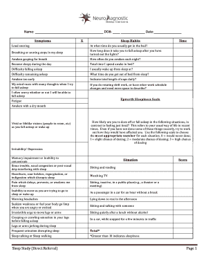 Fillable Online Sleep Study - NeuroDiagnostic Laboratories Fax Email ...