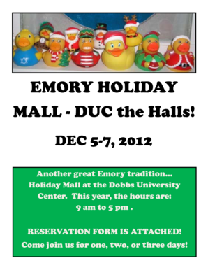 Fillable Online duc emory EMORY HOLIDAY MALL - DUC the Halls! - Dobbs ...