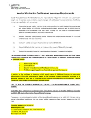 Fillable Online 91918thstreet Vendor/Contractor Certificate of ...