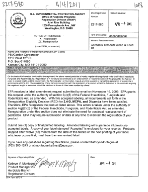 Fillable Online U.S. EPA, Pesticides, Label, GORDON'S TRIMEC WEED ...