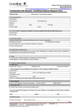 Fillable Online Training Records Request / Certificate Reprint Request ... - CPA Group Fax Email ...