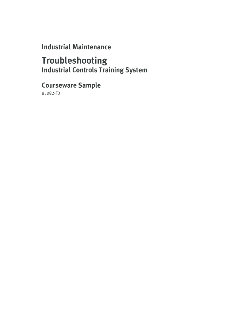 Industrial Maintenance And Troubleshooting Pdf - Fill Online, Printable ...