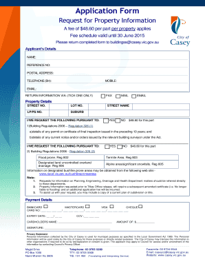 Fillable Online casey vic gov Application Form - City of Casey Fax ...