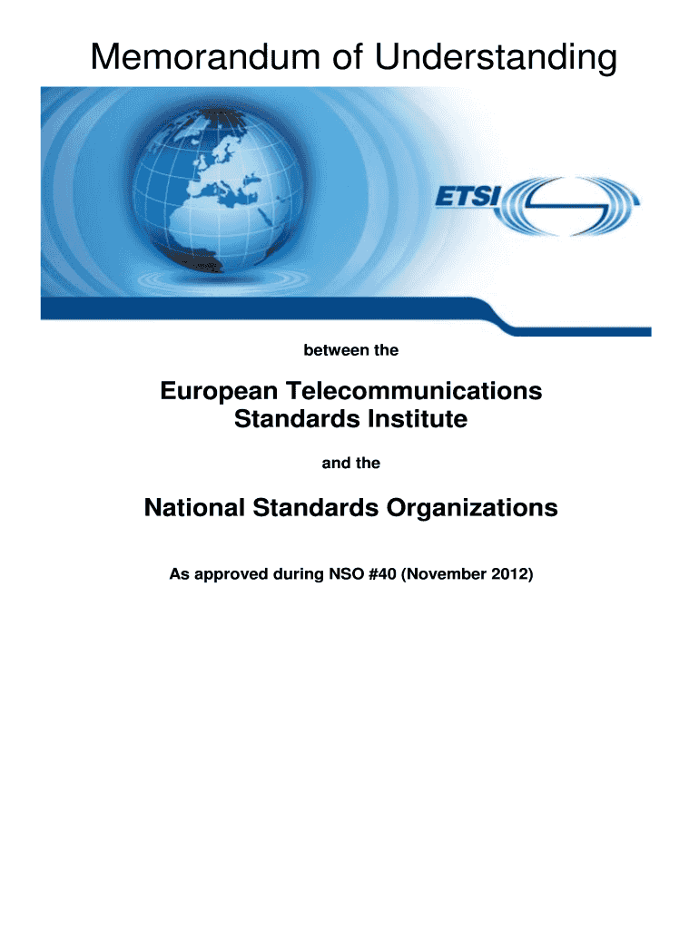 Fillable Online portal etsi MoU between ETSI and the NSOs Fax Email Print - pdfFiller
