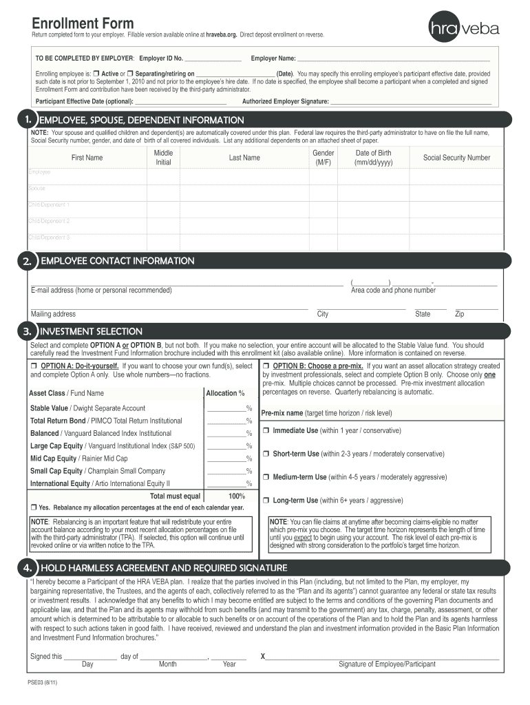 Fillable Online HRA VEBA Enrollment Kit.pdf Fax Email Print - pdfFiller