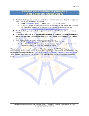 Fillable Online iatse-intl WHITE CARD FORM PROCESS STEPS - iatse-intl ...