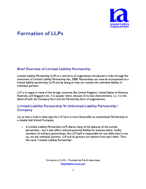 Fillable Online Formation of LLPs Fax Email Print - pdfFiller
