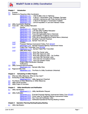 Fillable Online WisDOT Guide to Utility Coordination Fax Email Print ...