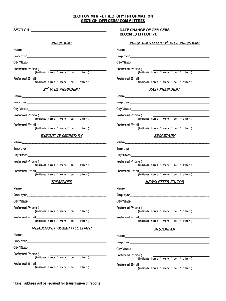 Fillable Online rangelands 2002 SECTION MINI-DIRECTORY INFORMATION Fax ...