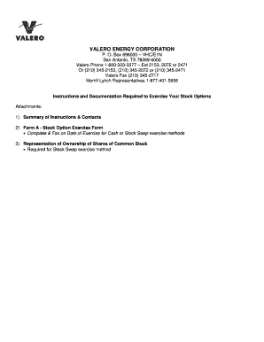 Fillable Online Stock Option Exercise Form Fax Email Print - pdfFiller