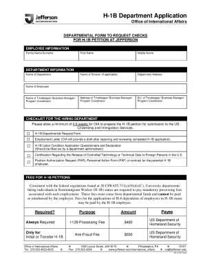 Fillable Online H-1b Department Application Fax Email Print - pdfFiller