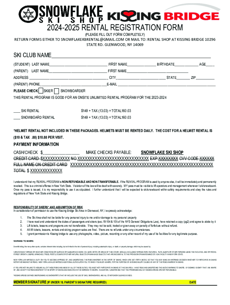 Fillable Online 2024-2025 Rental Registration Fax Email Print - pdfFiller