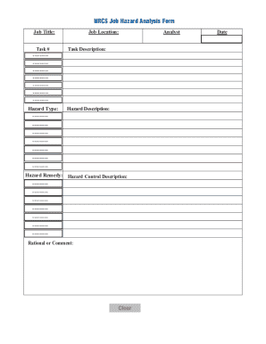 Fillable Online Nrcs Job Hazard Analysis Fax Email Print - pdfFiller