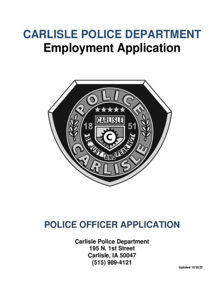 Fillable Online Police Officer Application Fax Email Print - pdfFiller