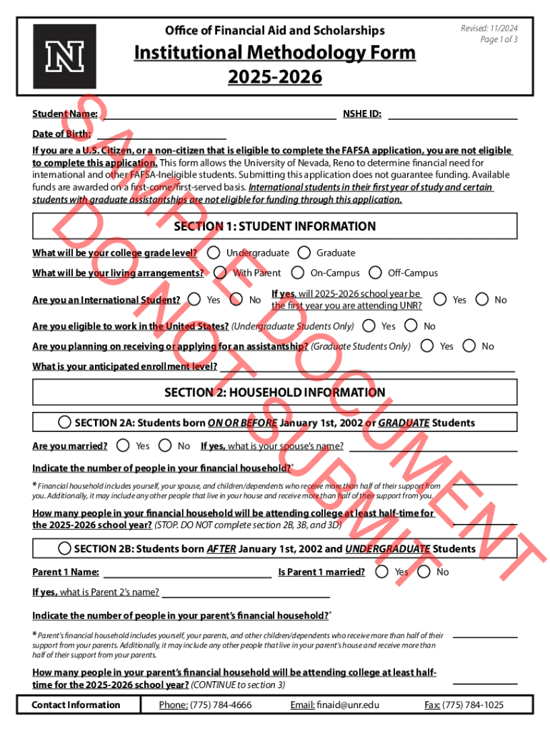 Fillable Online Institutional Methodology Form 2025-2026 Fax Email Print - pdfFiller
