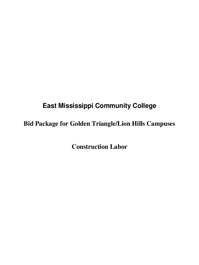Fillable Online Bid Package for Golden Triangle/lion Hills Campuses ...