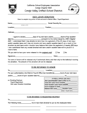 Fillable Online Sick Leave Donation Fax Email Print - pdfFiller