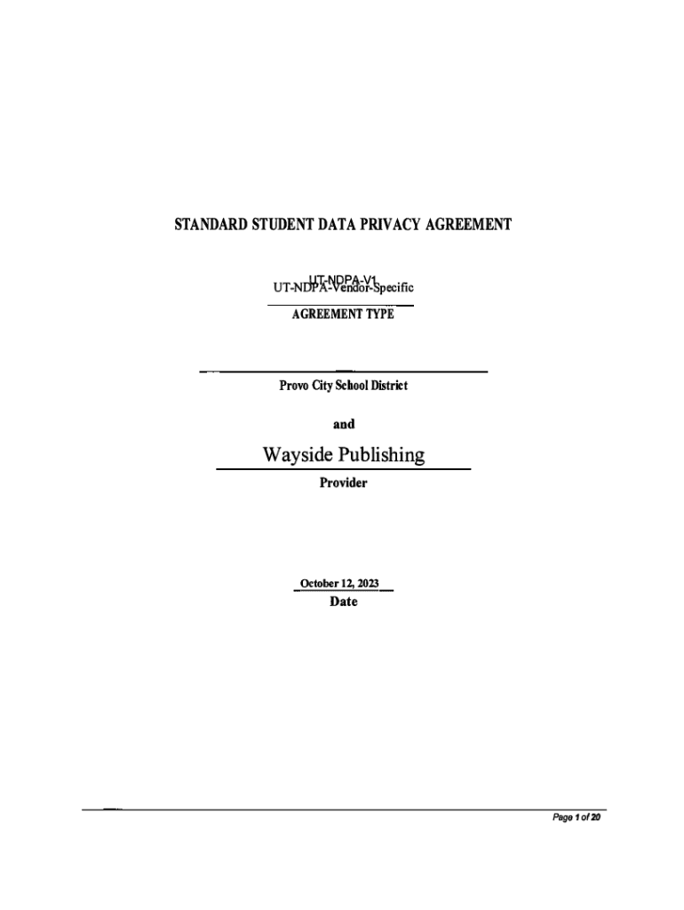 Fillable Online Student Data Privacy Agreement Fax Email Print - pdfFiller