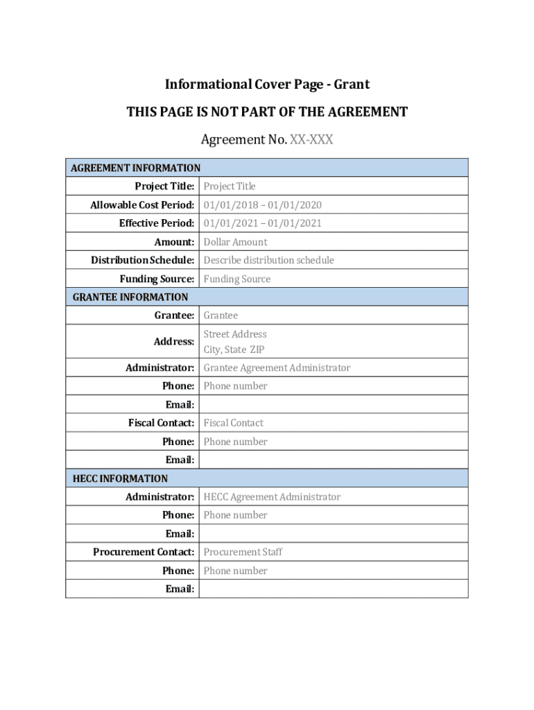 Fillable Online Grant Agreement Fax Email Print - pdfFiller