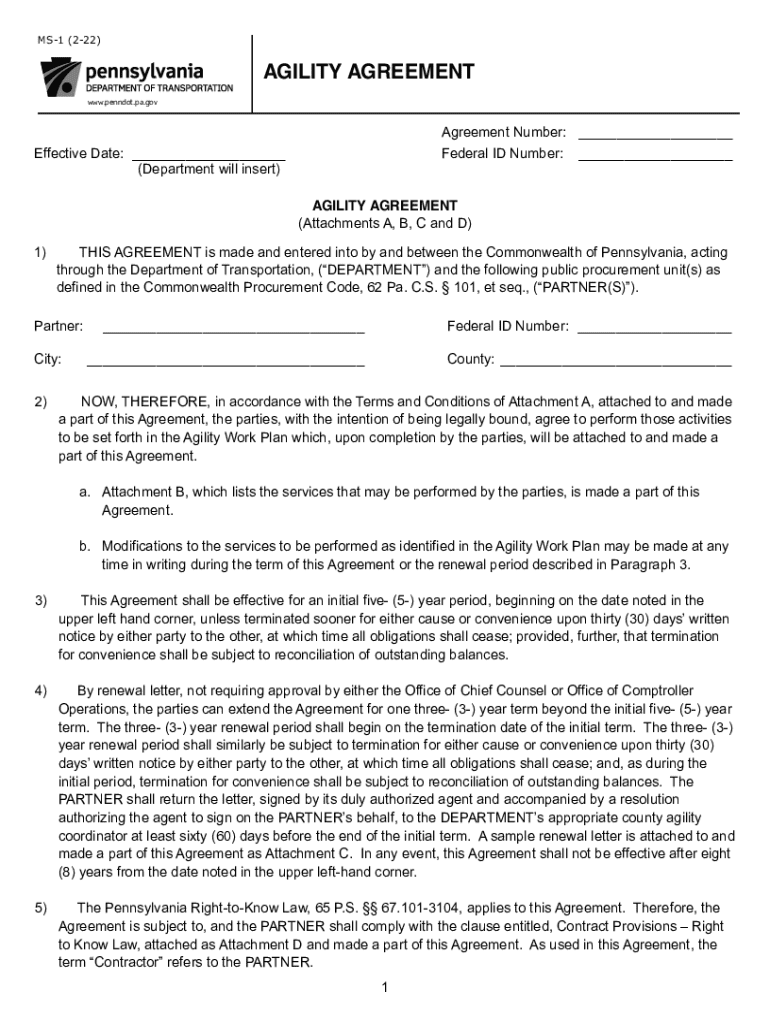Fillable Online Agility Agreement Fax Email Print - pdfFiller