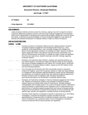 Fillable Online Executive Director, Employee Relations - Job Code ...