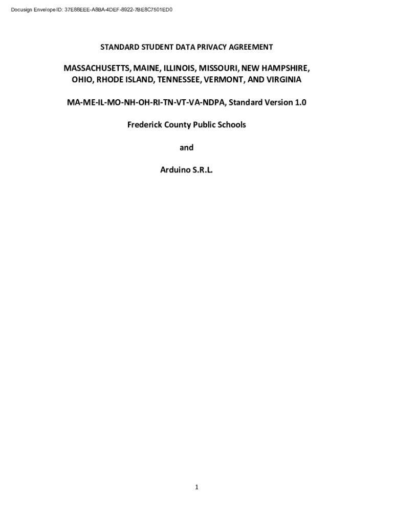 Fillable Online Standard Student Data Privacy Agreement Fax Email Print ...