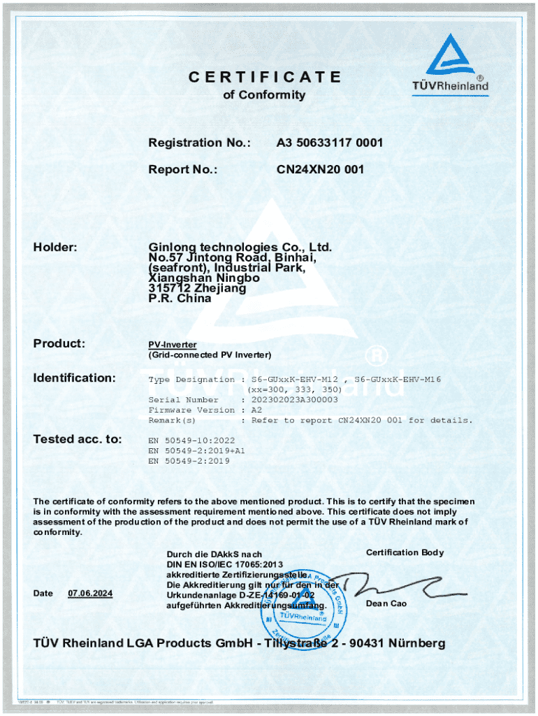 Fillable Online Certificate of Conformity Fax Email Print - pdfFiller