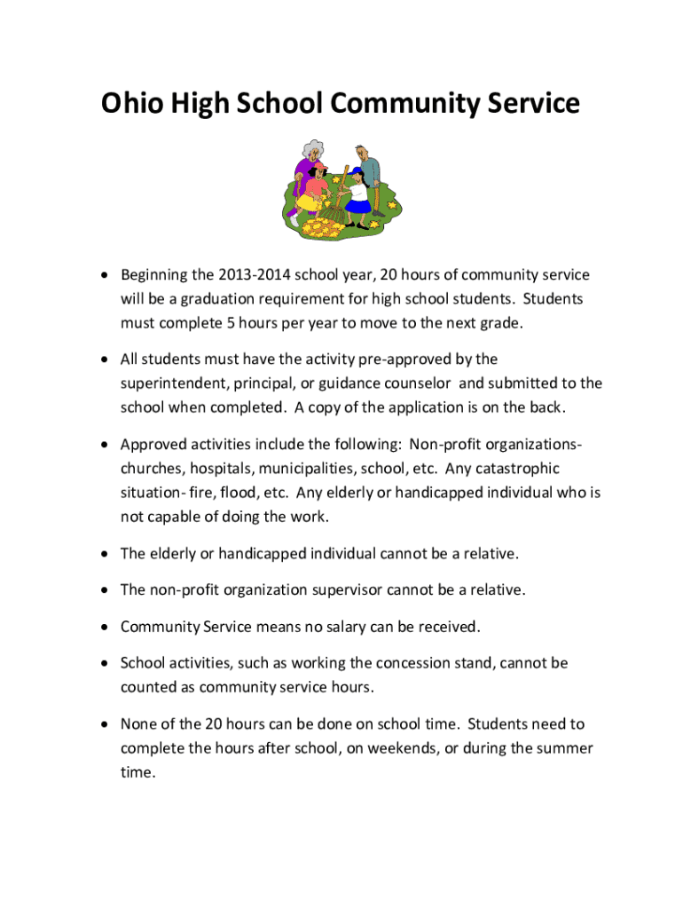 Fillable Online Ohio High School Community Service Fax Email Print ...