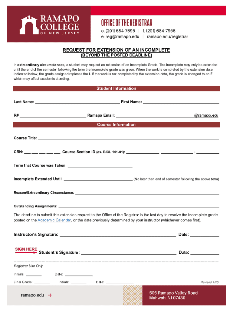 Fillable Online Request for Extension of an Incomplete (beyond the ...