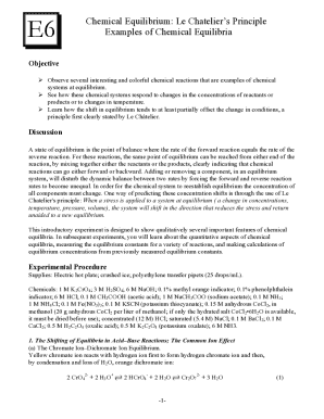Fillable Online Chemical Equilibrium: Le Chatelier’s Principle Fax ...