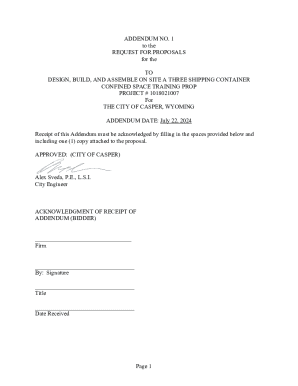 Fillable Online Addendum No. 1 to the Request for Proposals for the ...