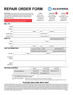 Fillable Online Repair Order Form Fax Email Print - pdfFiller