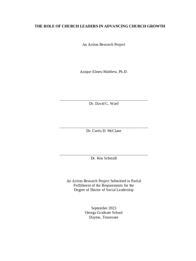 An Action Research Project Doc Template | pdfFiller