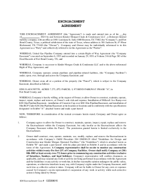Fillable Online Encroachment Agreement Fax Email Print - pdfFiller