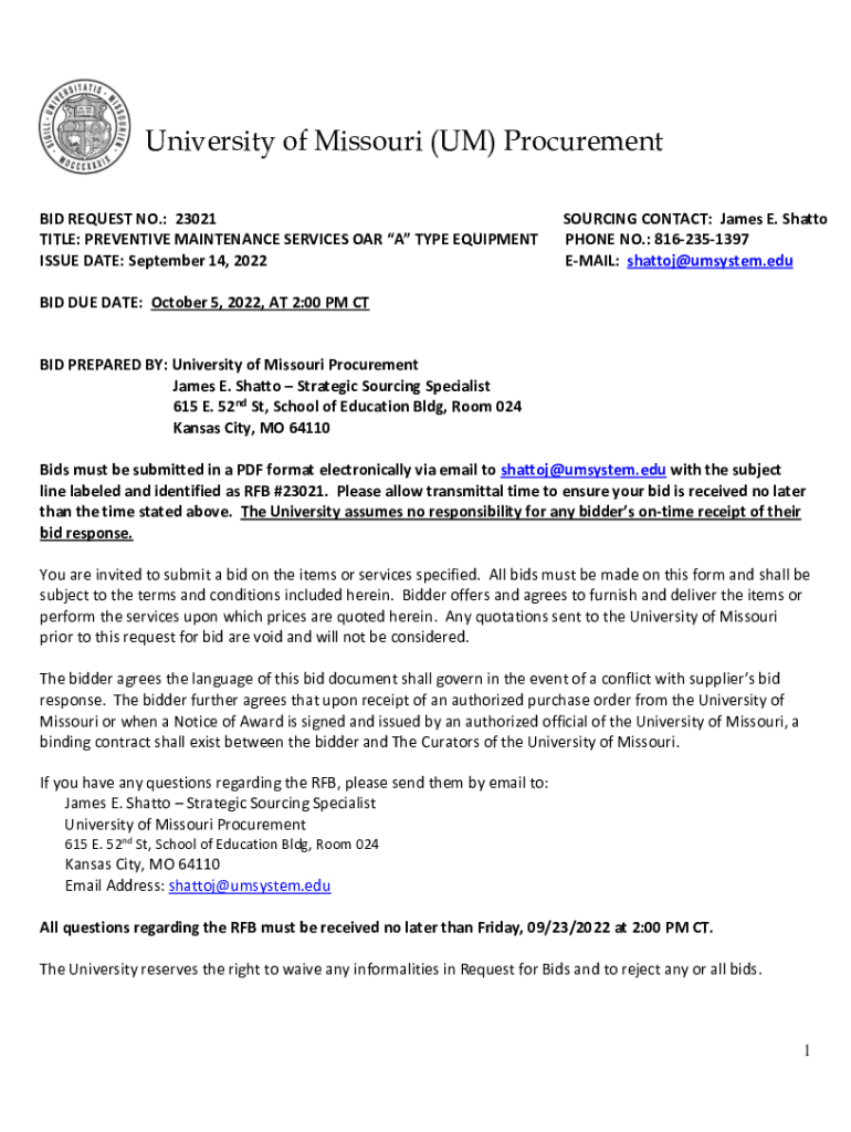 Fillable Online Preventive Maintenance Services Oar "a" Type Equipment ...